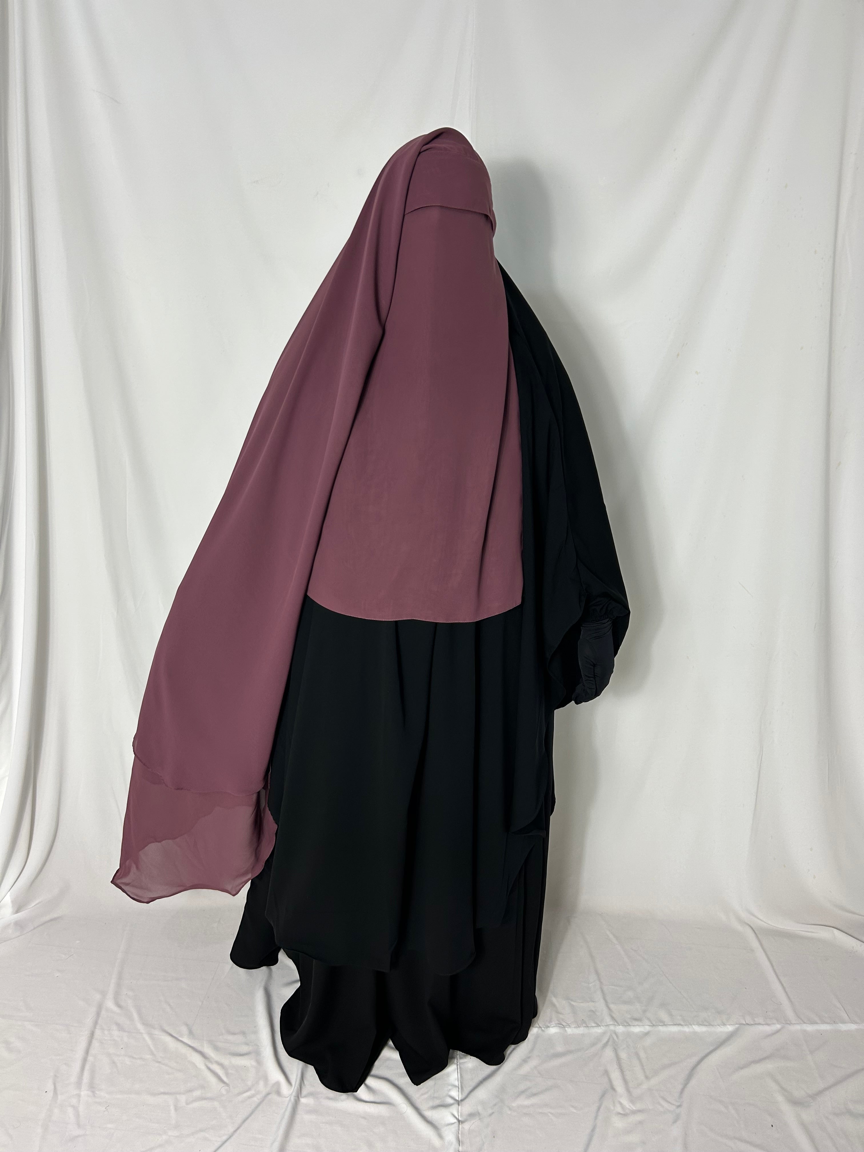 XL Eye-Flap Triple Layer Niqab - Dusty Pink – Hayati Al-Muhajjaba